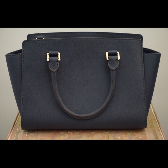 Michael Kors | Bags | Michael Kors Selma Medium Satchel Navy Blue | Poshmark